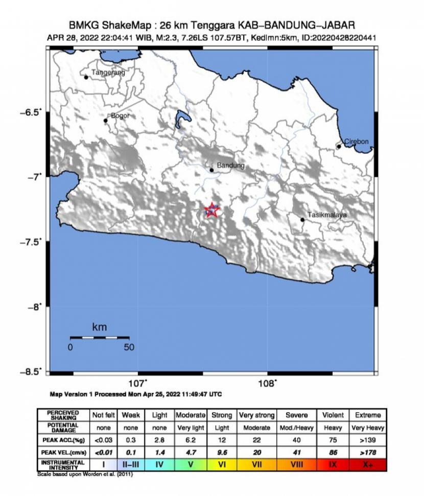Gempa Bumi 2,3 Magnitudo Guncang Kabupaten Bandung Karena Aktivitas Sesar Garsela | Republika Online