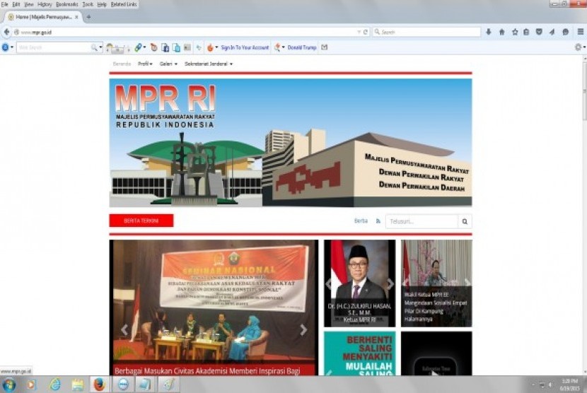 Laman Resmi MPR Sudah Normal Lagi | Republika Online