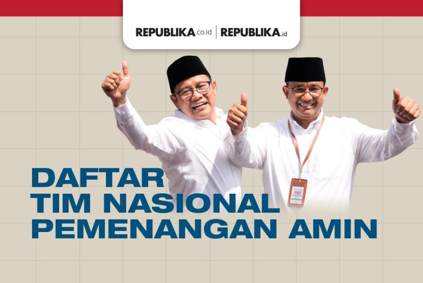 Infografis Daftar Tim Nasional Pemenangan AMIN | Republika Online